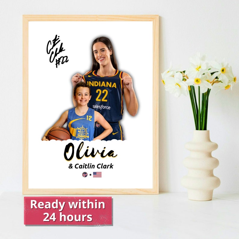 Personalized Caitlin Clark WNBA Poster Personalized Basketball Gift Custom Caitlin Clark Photo ...