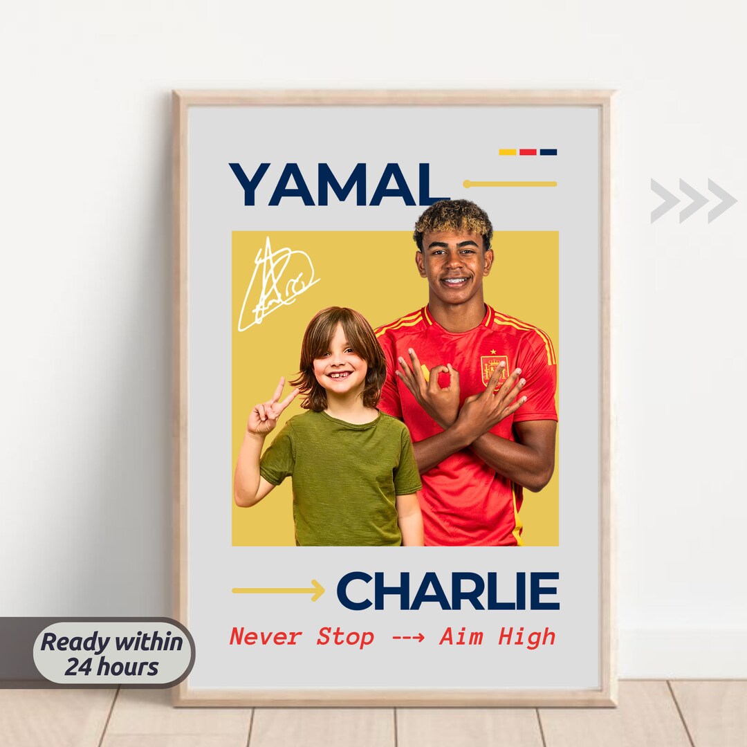 Personalized Yamal Poster Yamal Fan Gift Customized Football Print ...