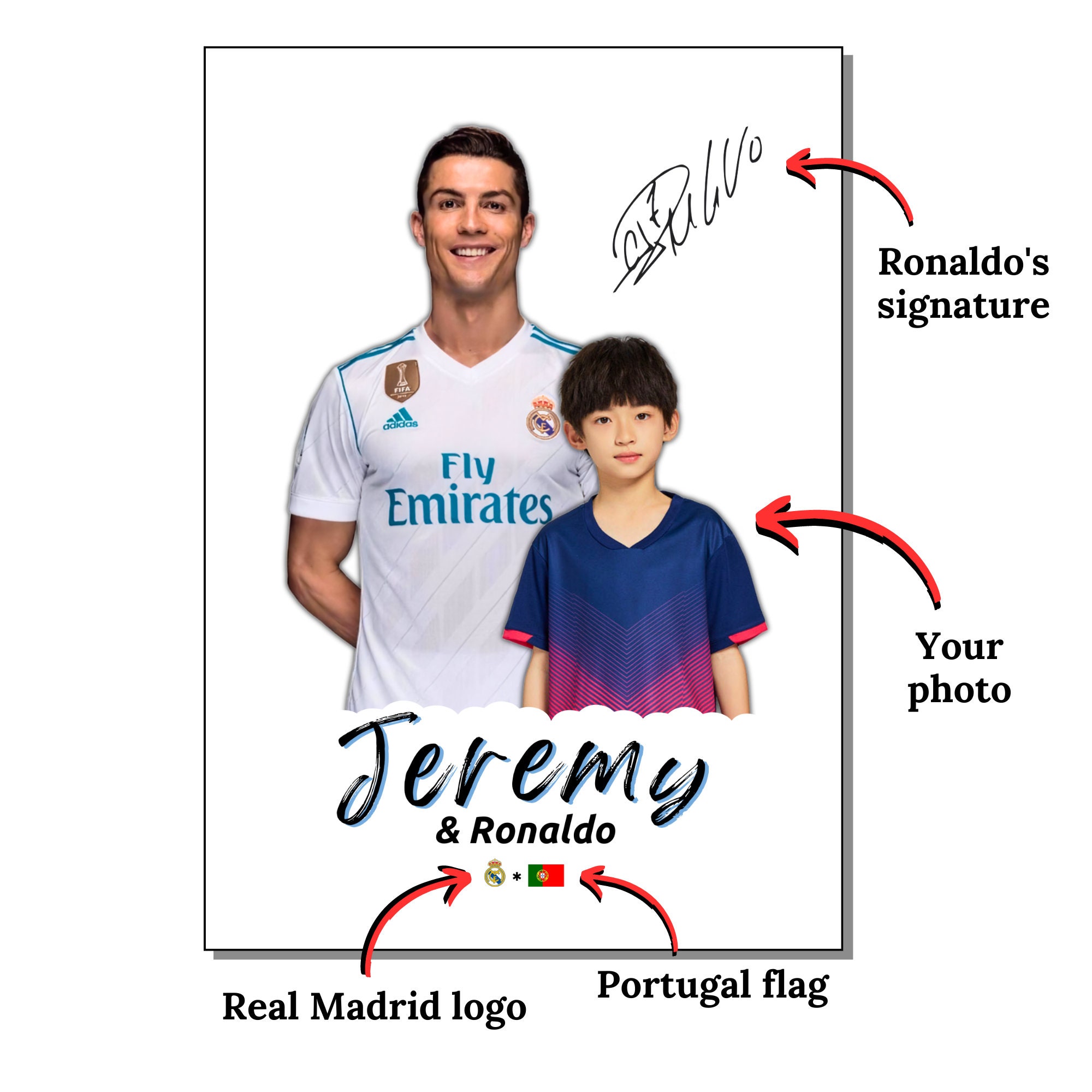 Personalized Cristiano Ronaldo Poster Custom Real Madrid Photo With ...