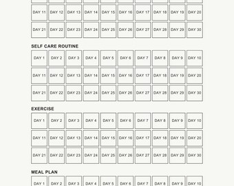 30 Day Wellness Challenge Printable Wellbeing Challenge Tracker ...