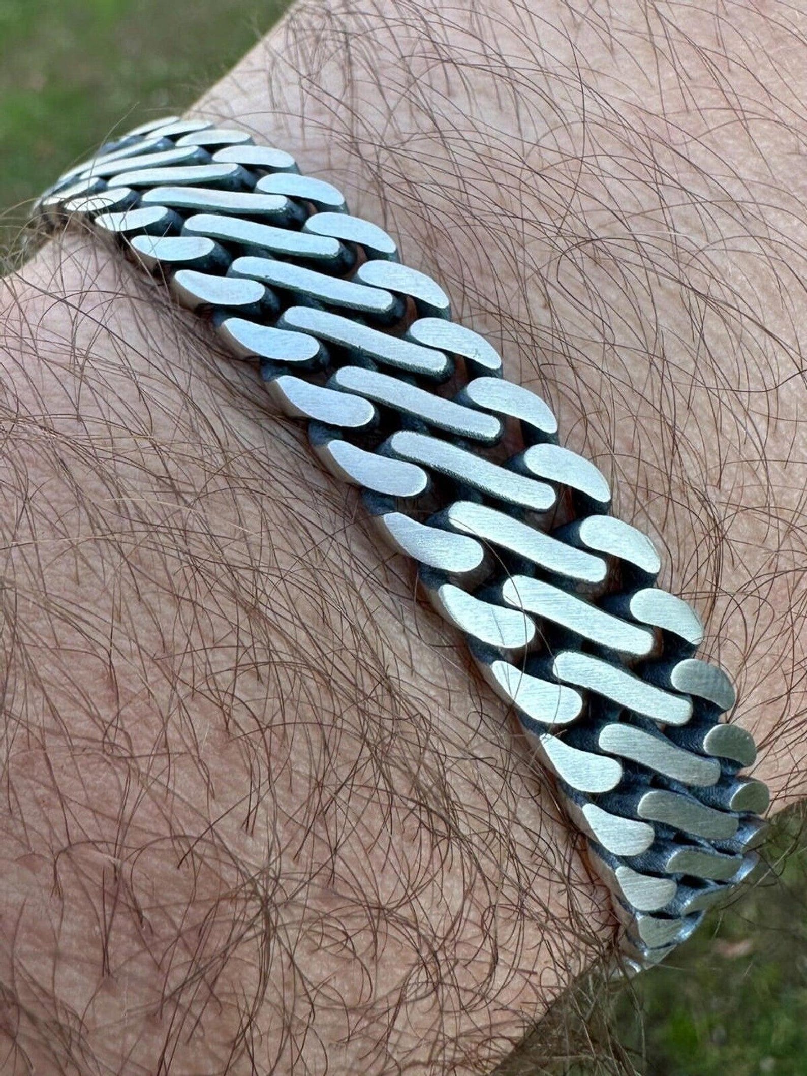 Custom Double Miami Cuban Figure Eight Link Bracelet 12mm Wide Real 925 ...