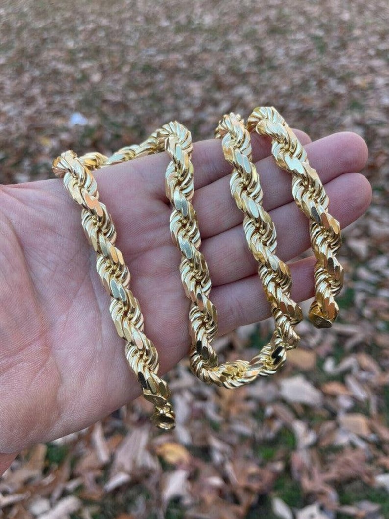 BIG BOSS Rope Chain Necklace - 14k Gold Vermeil 925 Sterling Silver ...