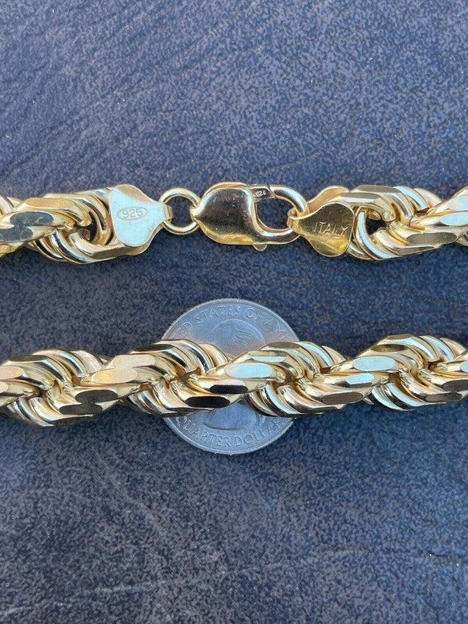 BIG BOSS Rope Chain Necklace - 14k Gold Vermeil 925 Sterling Silver ...