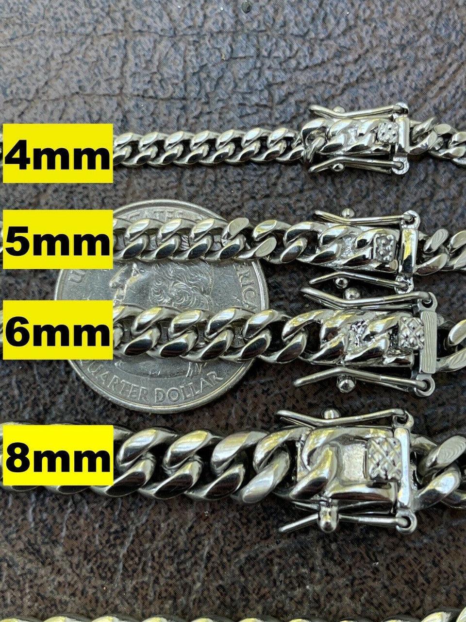 Real Solid Miami Cuban Link Chain Necklace or Bracelet Box Clasp ...