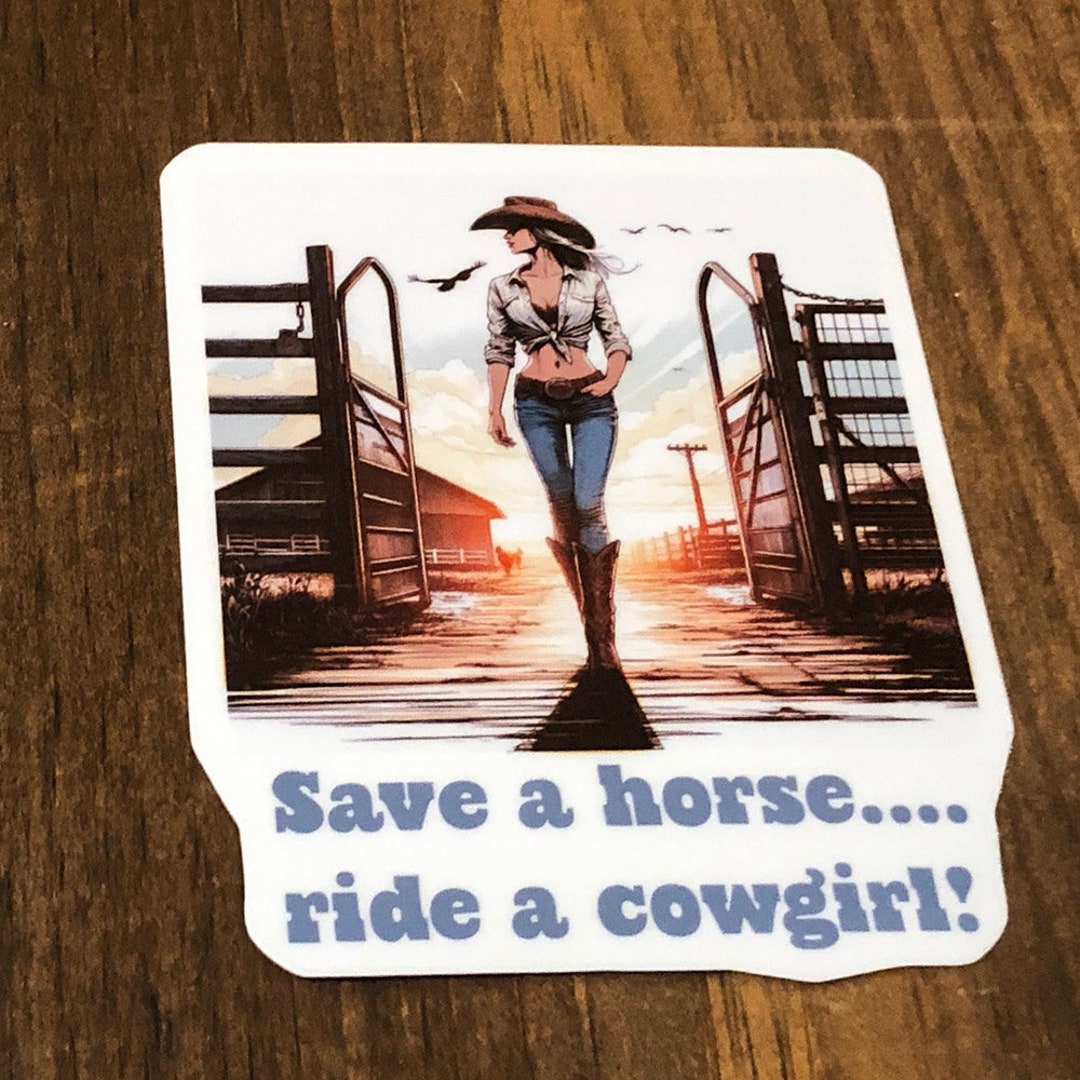 Save a Horse Ride a Cowgirl Sticker, Naughty Thoughts Sticker ...