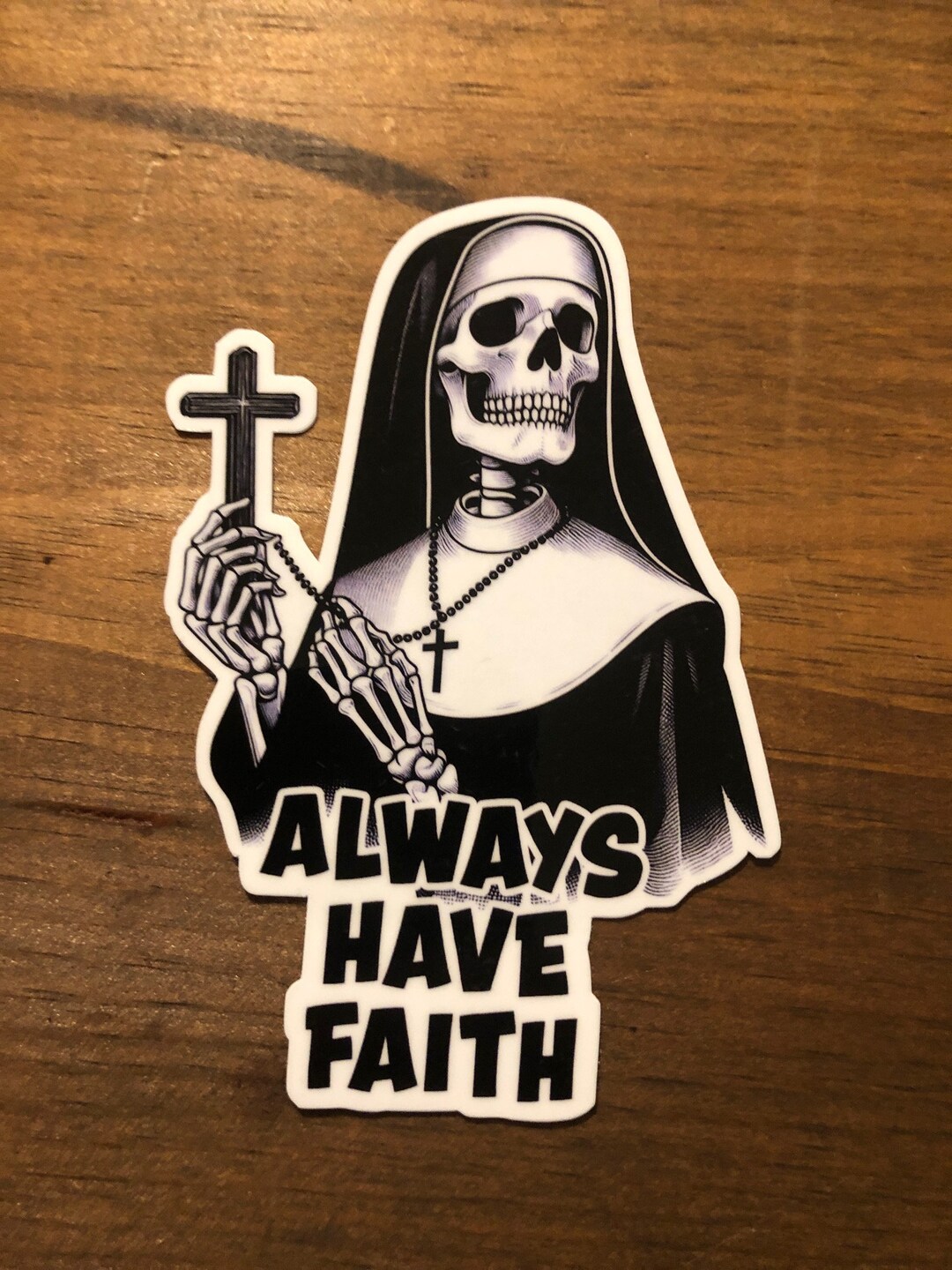Skeleton Nun - Always Have Faith Waterproof Water Bottle, Laptop ...
