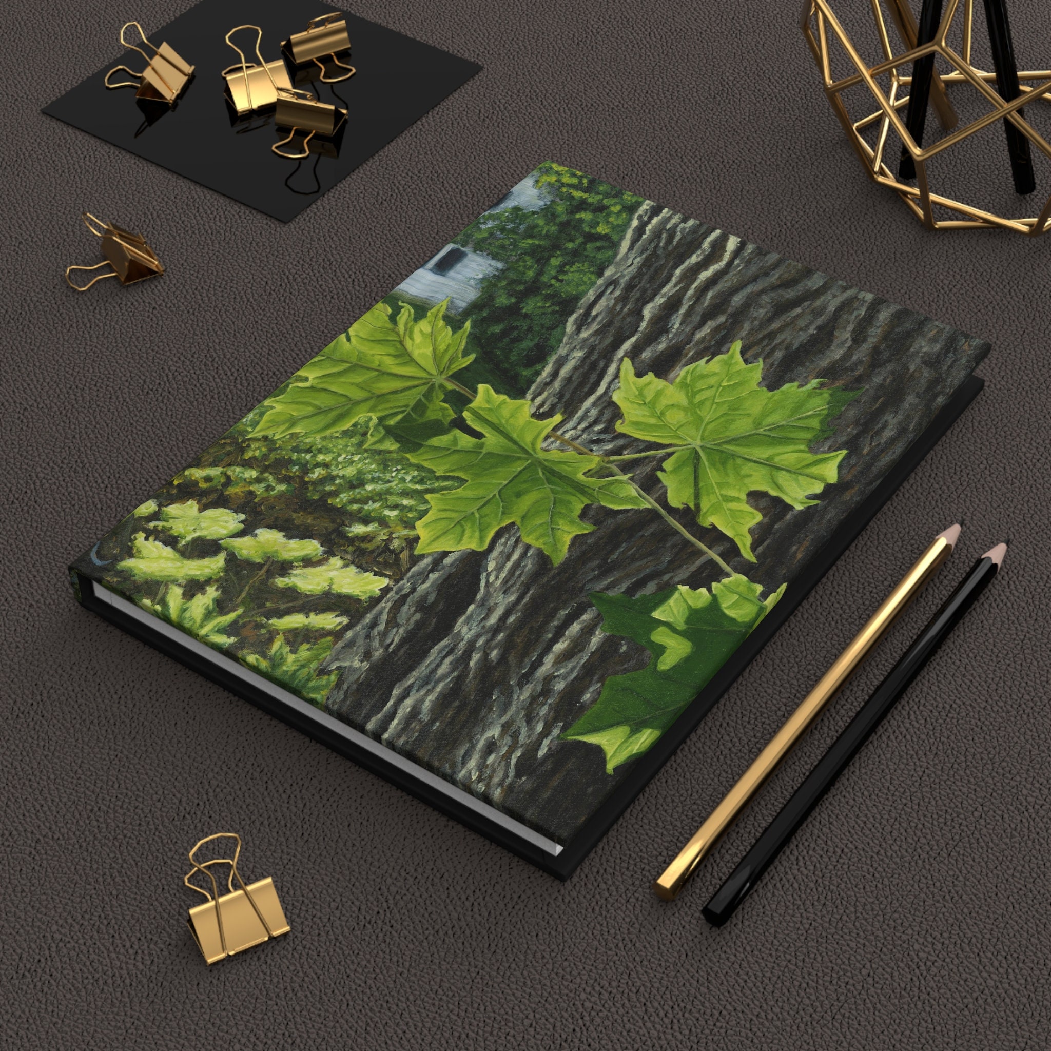 Nature Leaves Oil Painting Cover Design, Unique Journal With Artwork ...