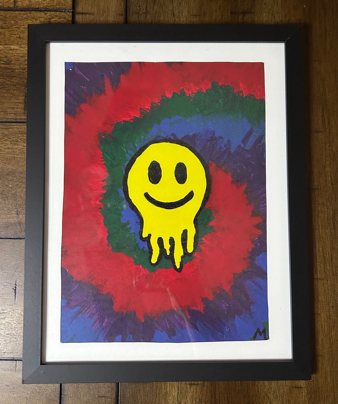 Print of Original Dripping Smiley Face Painting. - Etsy