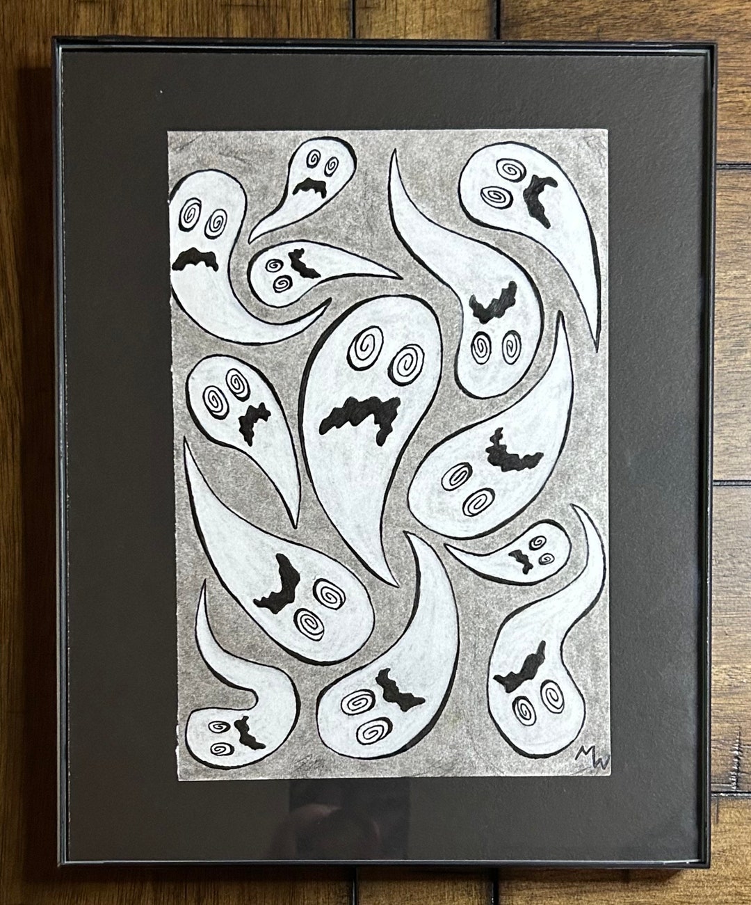 Original Charcoal and Ink Drawing of Ghosts - Etsy