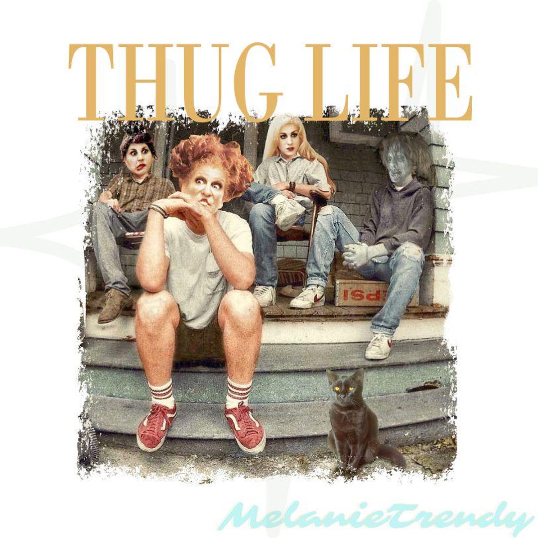 Retro Witches Movie Png, Thug Life Retro Halloween Character Png, Bad ...