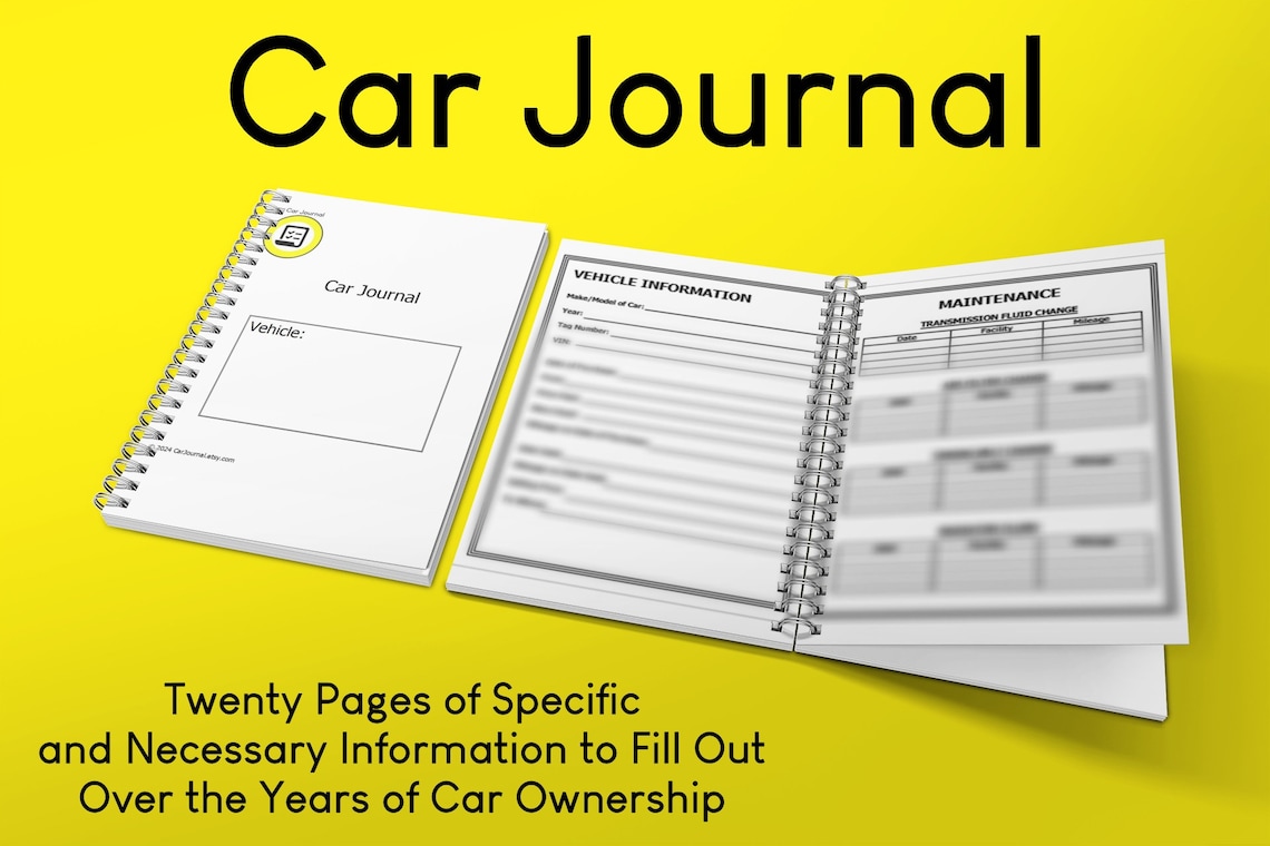 Car Journal: Car Detail Organizer, Keep All the Important Details in ...