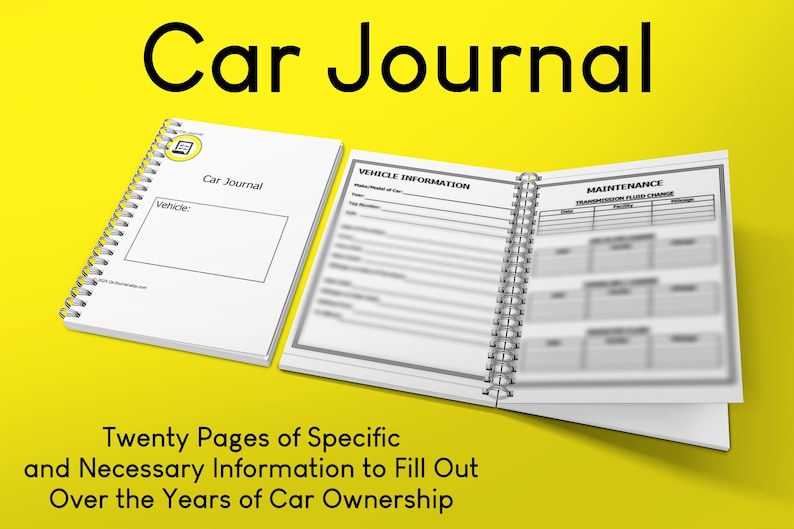 Car Journal: Car Detail Organizer, Keep All the Important Details in ...