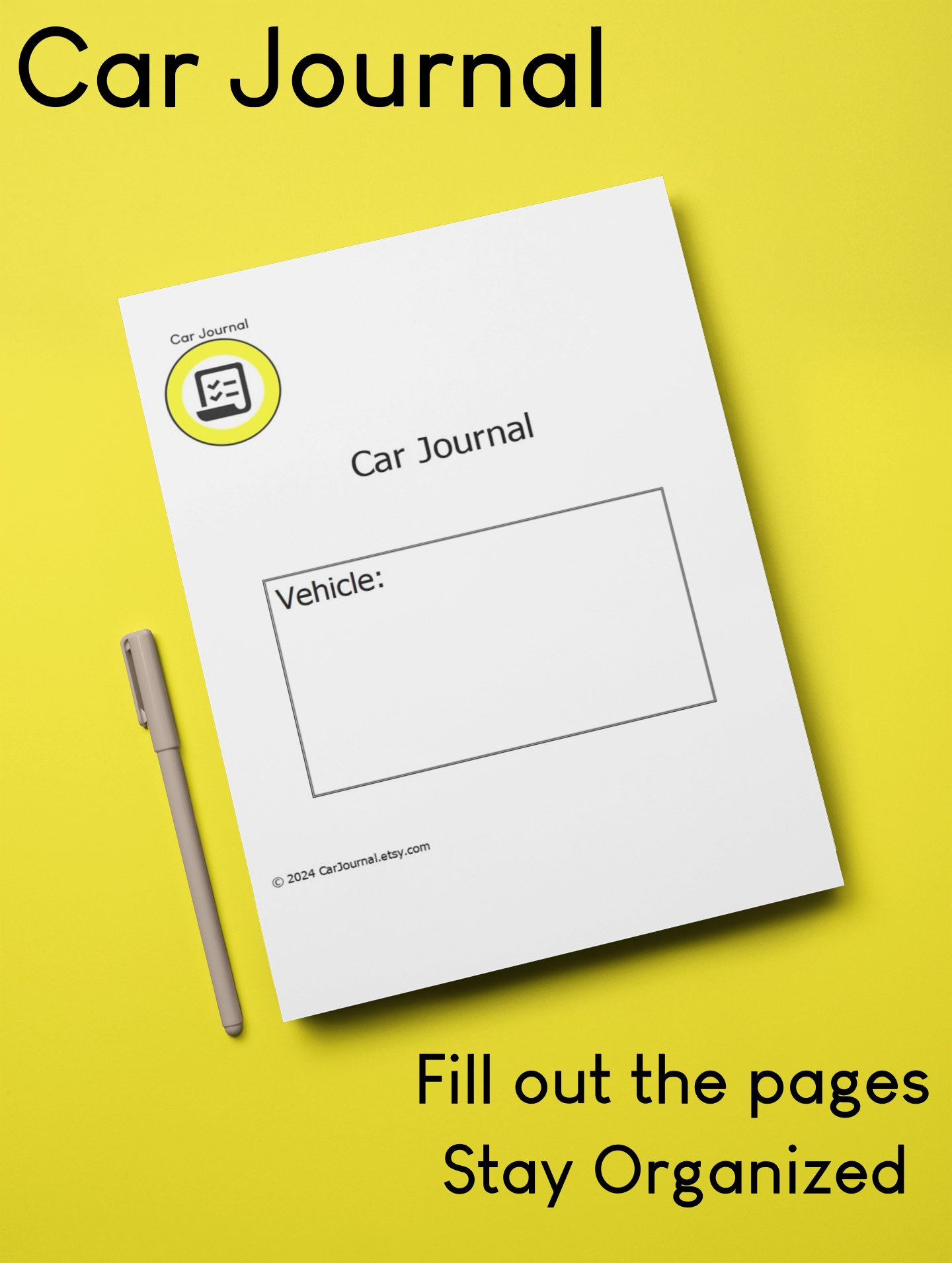 Car Journal: Car Detail Organizer, Keep All the Important Details in ...