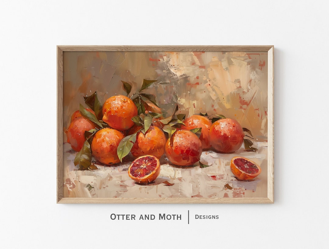 Blood Oranges, Fruit Still Life, Fruit Print, Wall Decor, Rustic ...