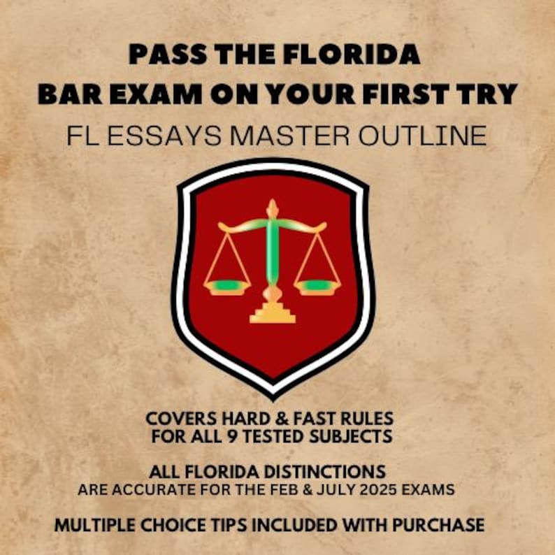 Florida Bar Exam Essays Master Outline - Etsy