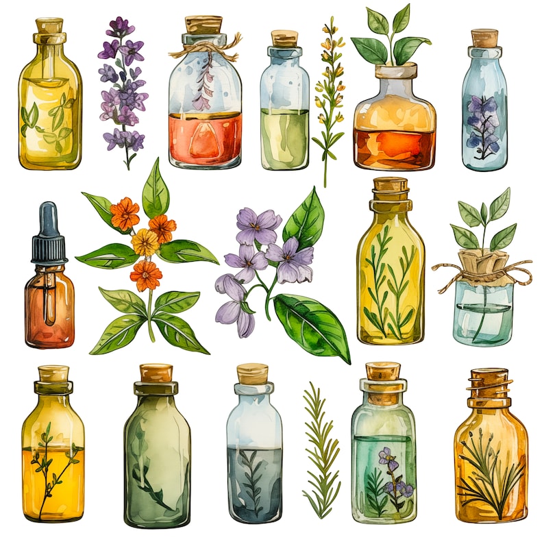 Printable Digital Essential Oil Stickers Pack: PNG Files + Goodnote ...
