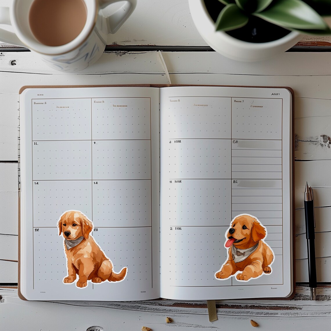 High Resolution Printable Digital Puppy Golden Retriever Decor Stickers ...