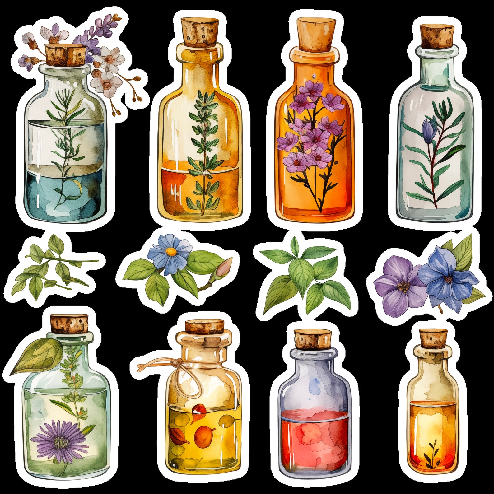 Printable Digital Essential Oil Stickers Pack: PNG Files + Goodnote ...