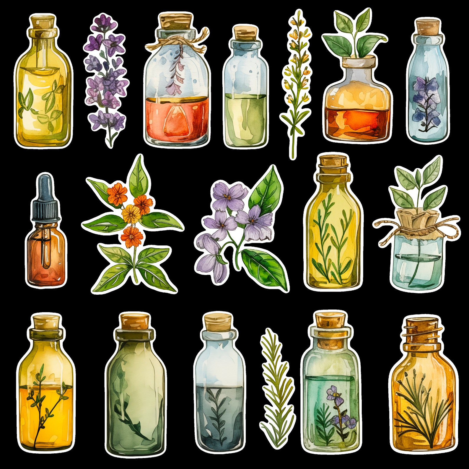 Printable Digital Essential Oil Stickers Pack: PNG Files + Goodnote ...