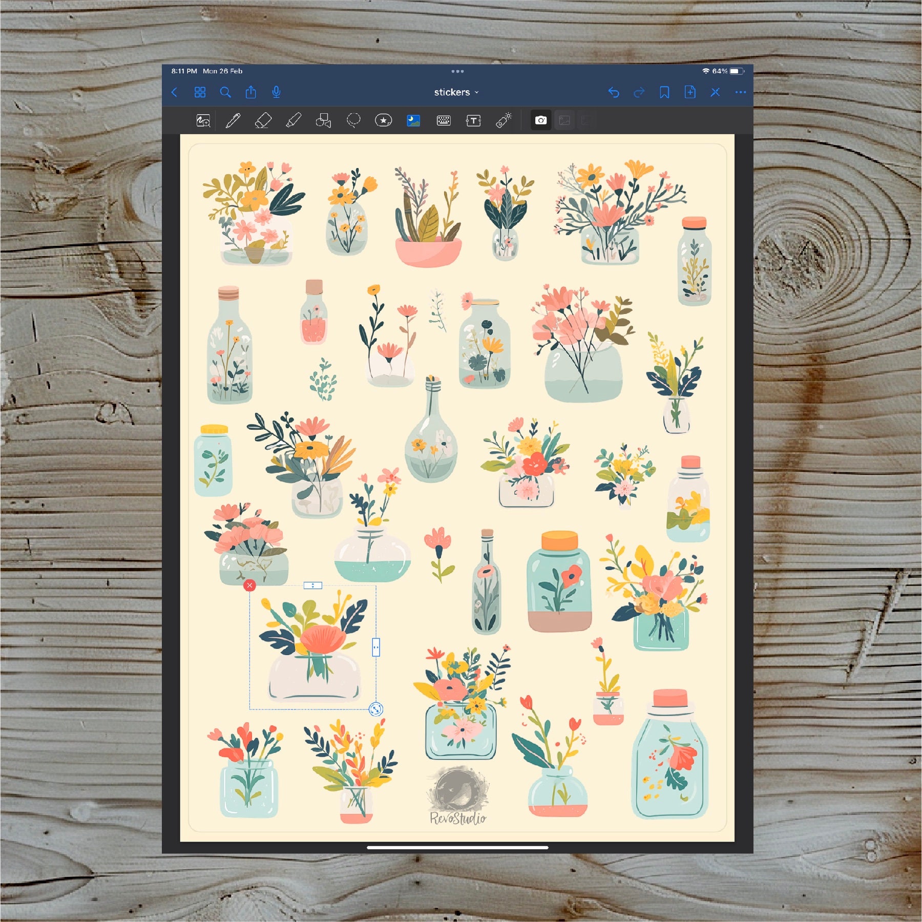 Printable Digital Floral Deco Stickers Pack: PNG Files + Goodnote ...