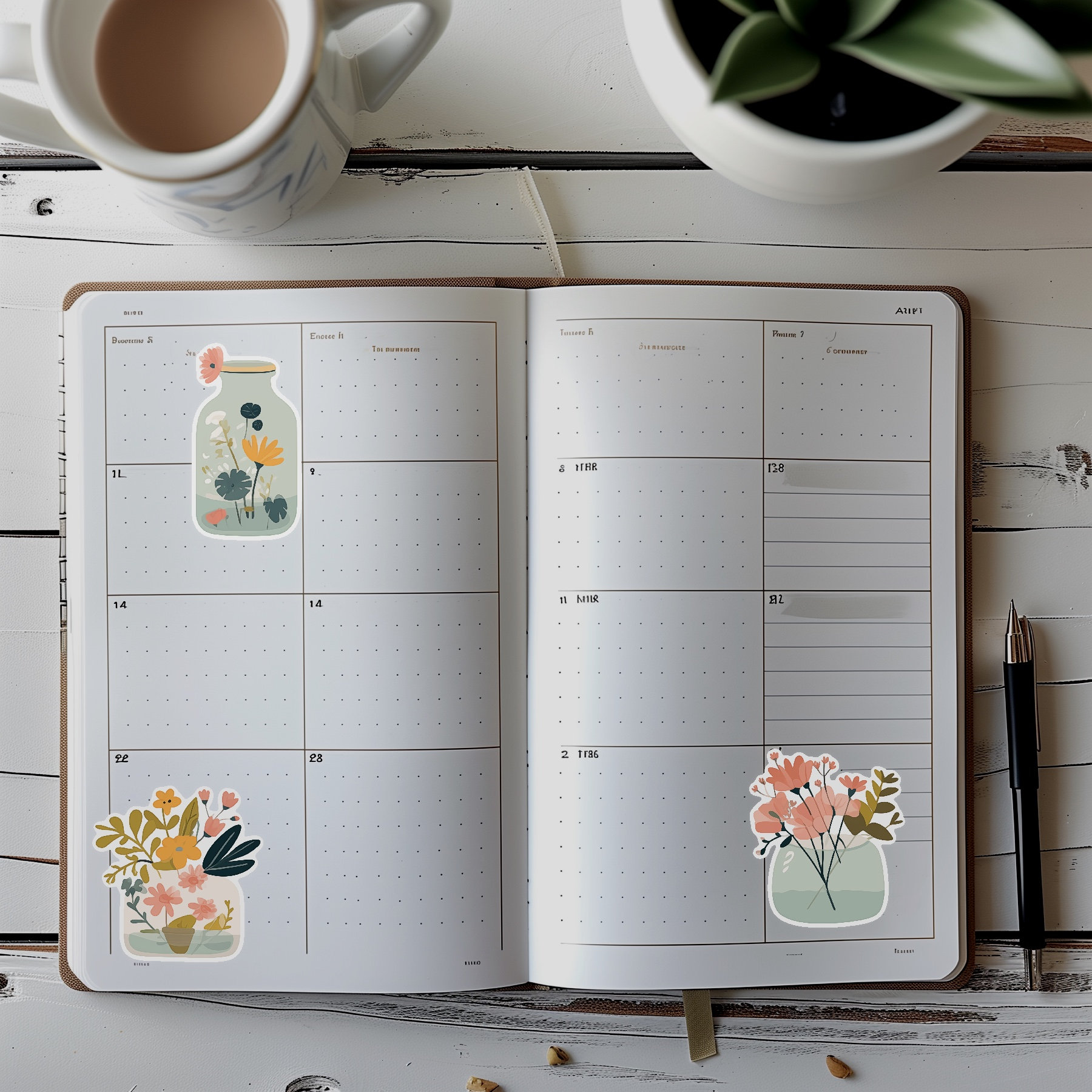 Printable Digital Floral Deco Stickers Pack: PNG Files + Goodnote ...