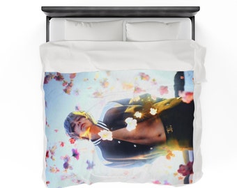 BTS Jimin MUSE Album Promo Blooming Image Velveteen Plush Blanket Throw ...