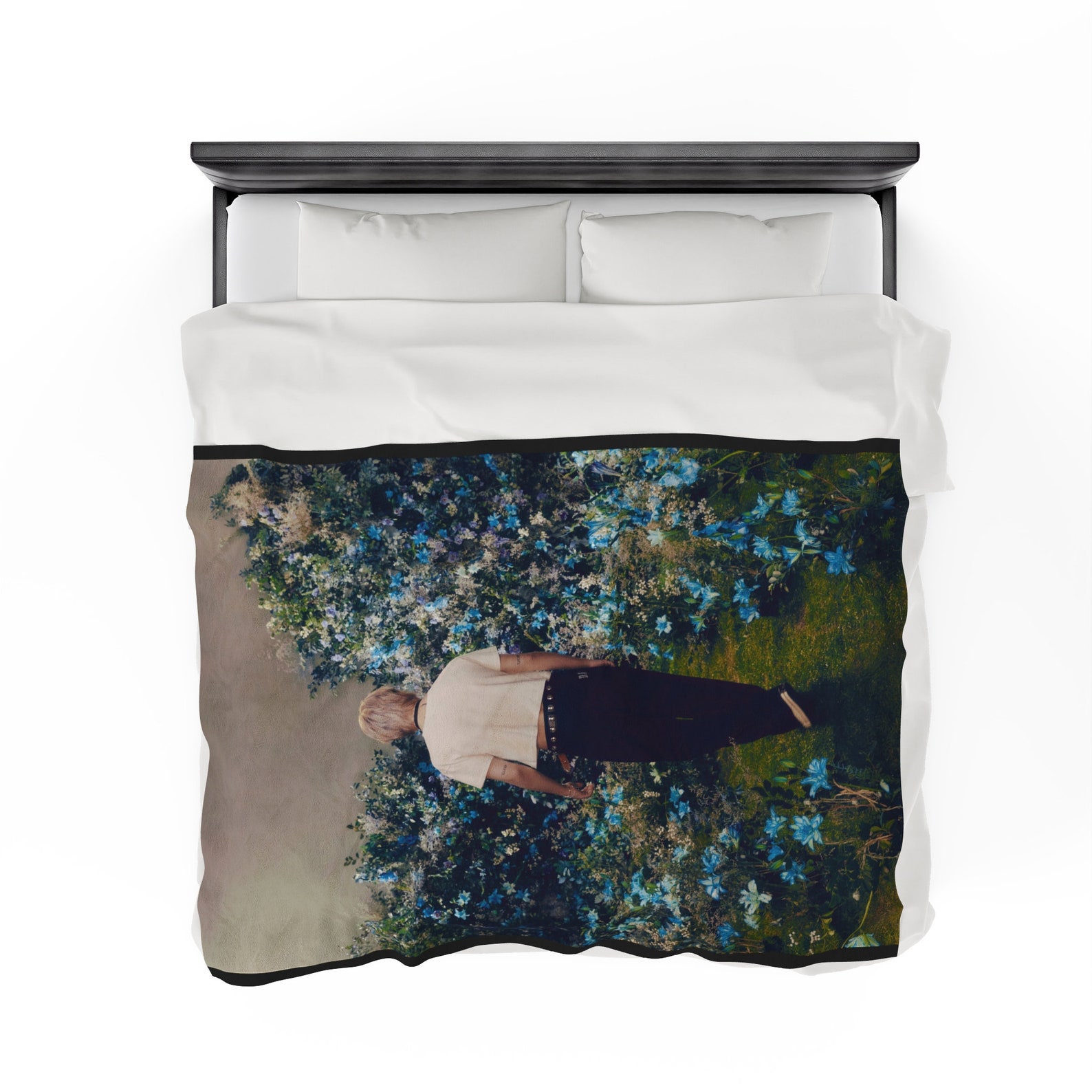 BTS Jimin MUSE Album Promo Blooming Image Velveteen Plush Blanket Throw ...
