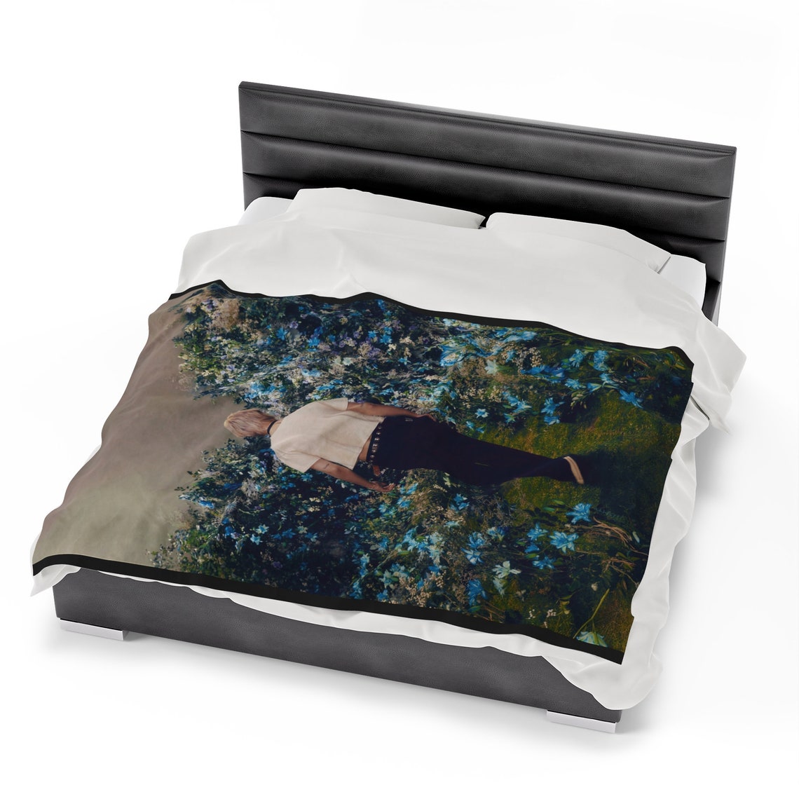 BTS Jimin MUSE Album Promo Blooming Image Velveteen Plush Blanket Throw ...