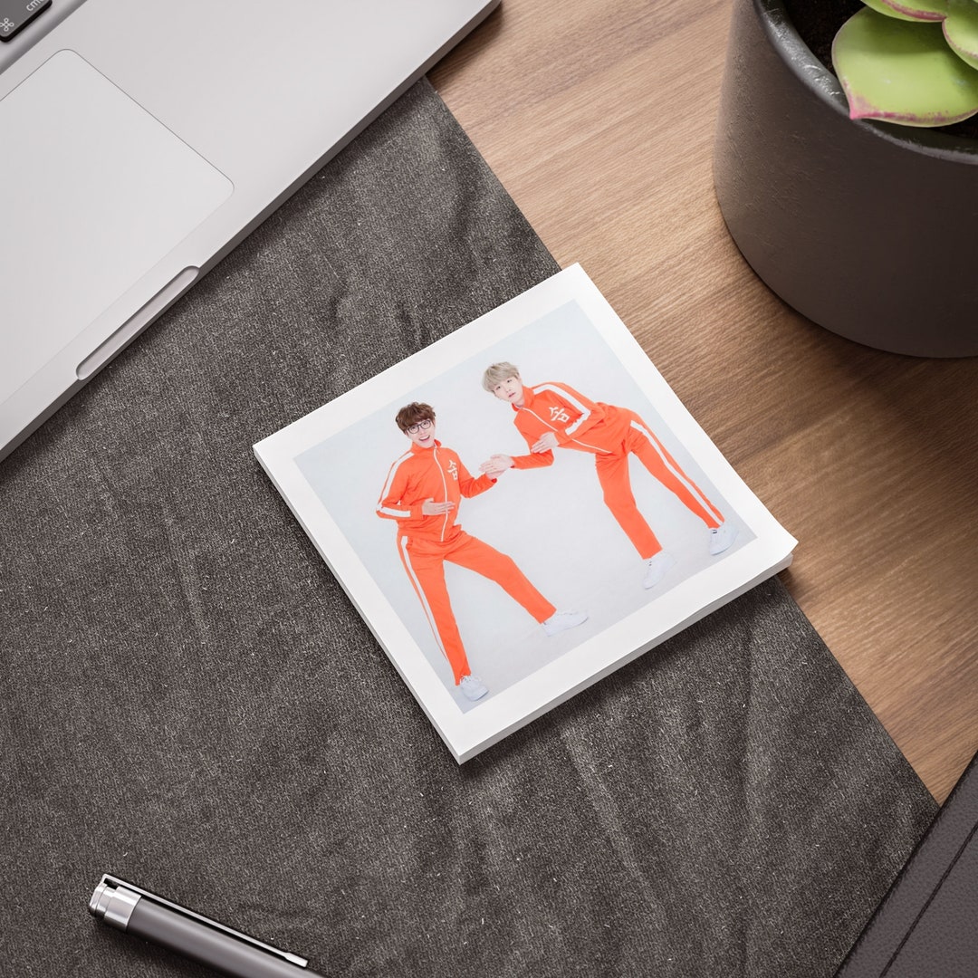 BTS Famous SOPE Duo Post-it® Square Note Pad Bangtan Orange Tracksuits ...