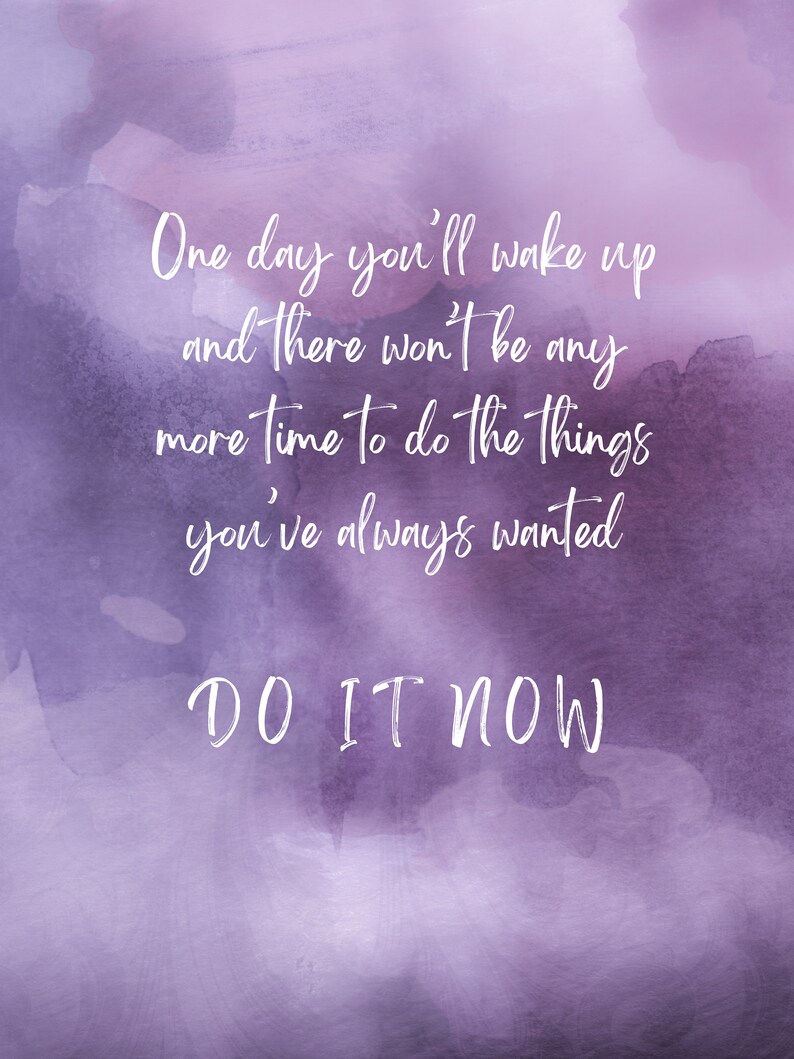Purple Watercolour Motivational Poster do It Now Digital Download - Etsy