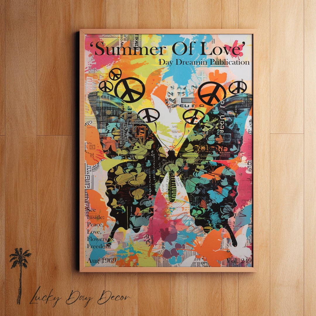 1970s Vintage Magazine Cover - Bright Beautiful and Peaceful Butterfly ...