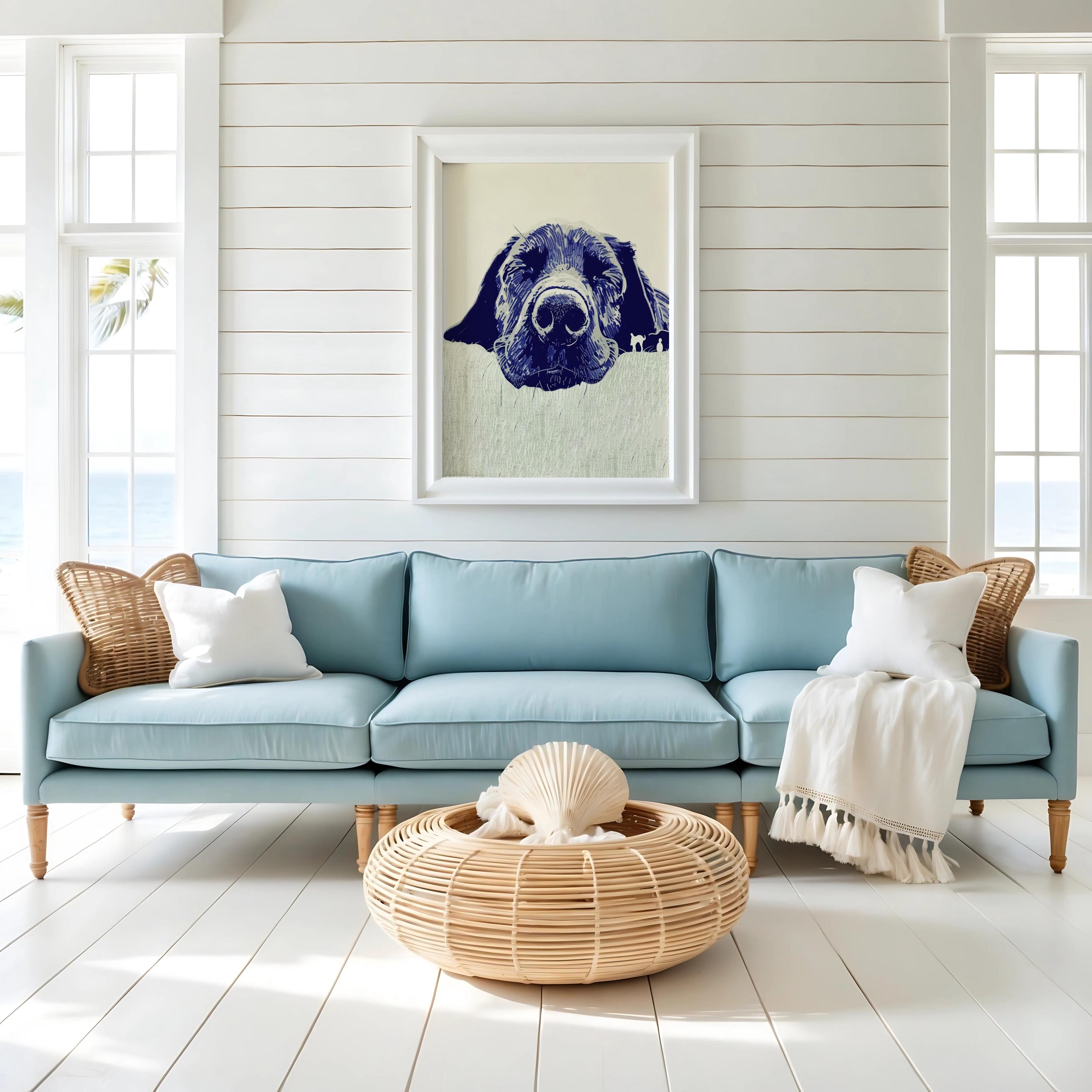 Cozy Dog Nap | Cute Dog Sketch Art | Adorable Home Wall Art Print ...
