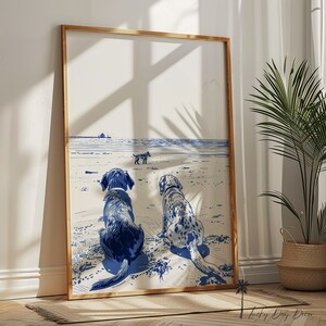 Salty Doggos Living the Dream | Coastal Home Art | Simplistic Beach ...