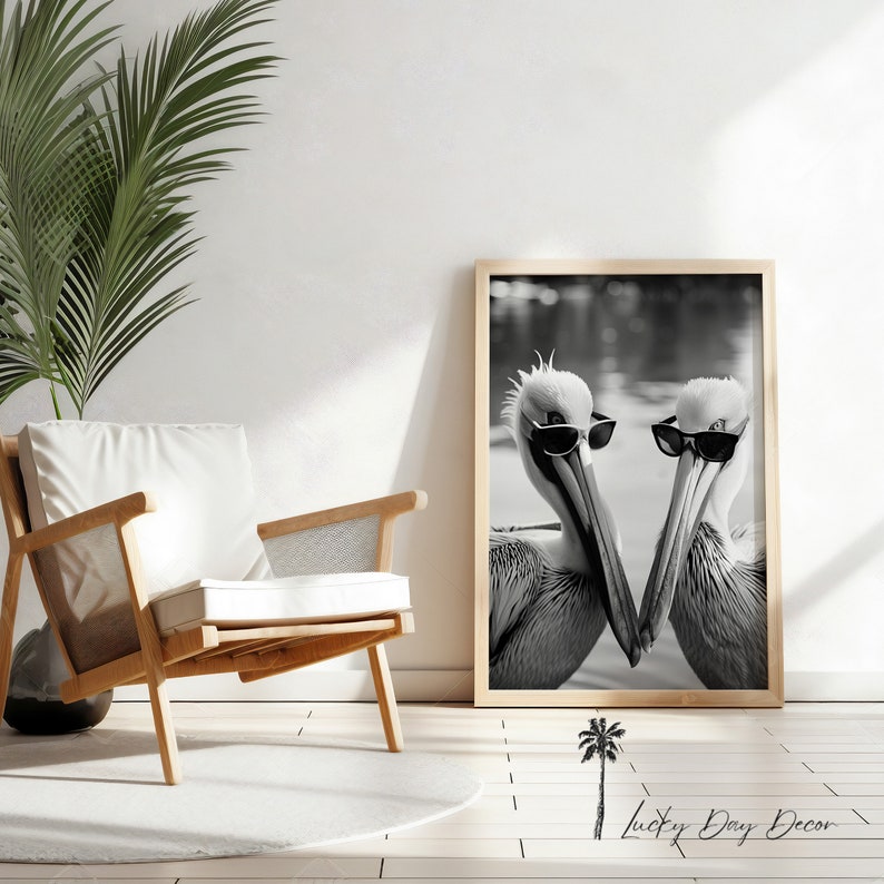 Pelican Swagger in Shades Humorous Pool Days Sea Life Bathroom ...