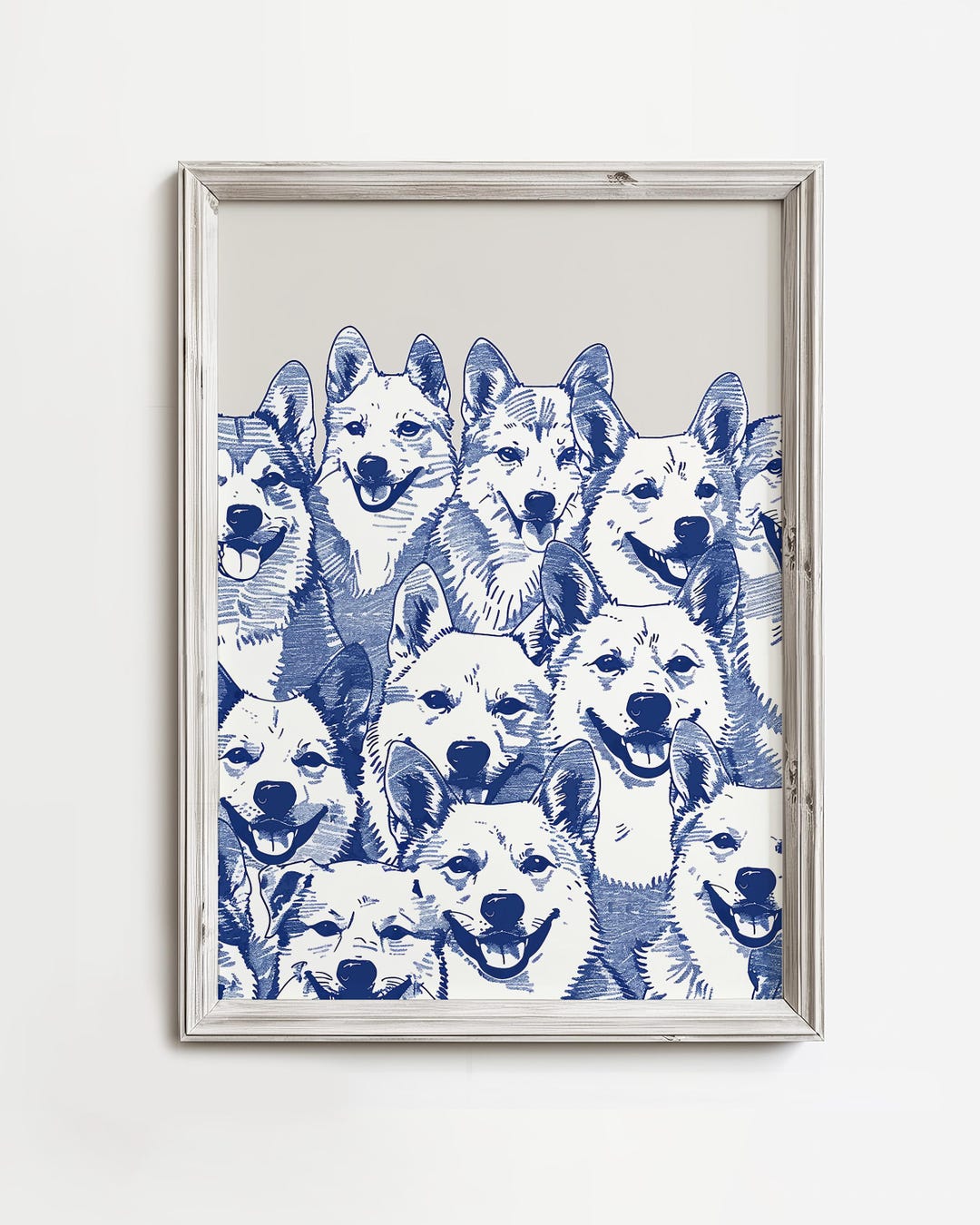 Shiba Inus Smiling | Fun Adorable Dogs | Cute Home Wall Art | Shiba Inu ...