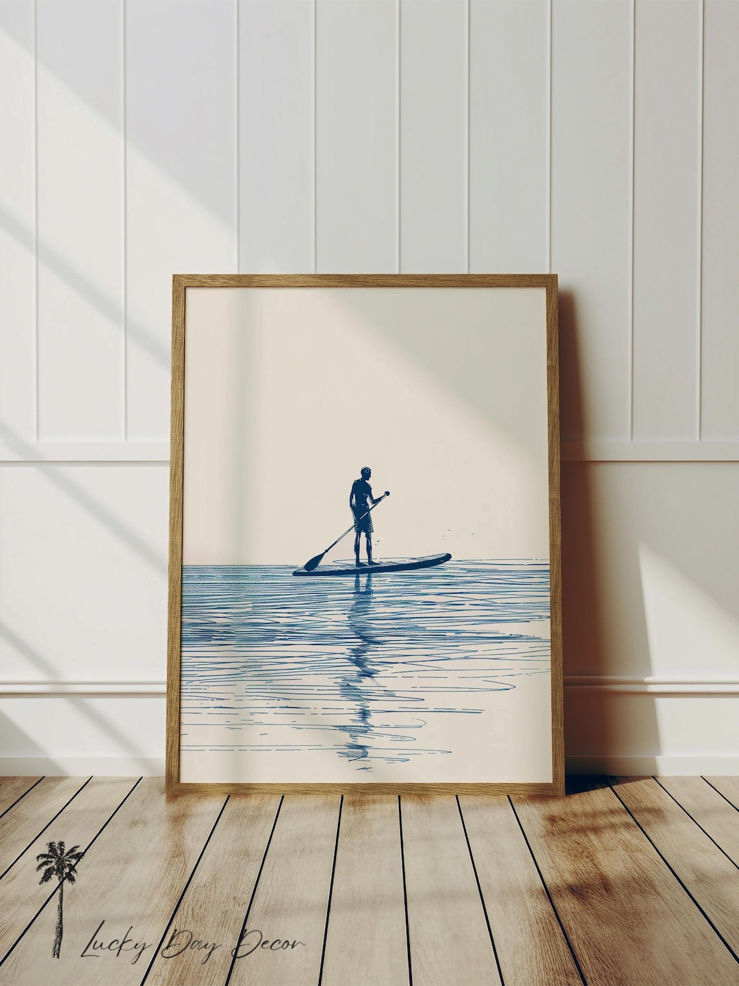 Paddleboarding on Sea | Coastal Ocean Sketch | Simplistic Beach Life ...