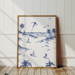 Sandy Sunshine Beach Day - Coastal Home Sketch - Beach House Decor ...