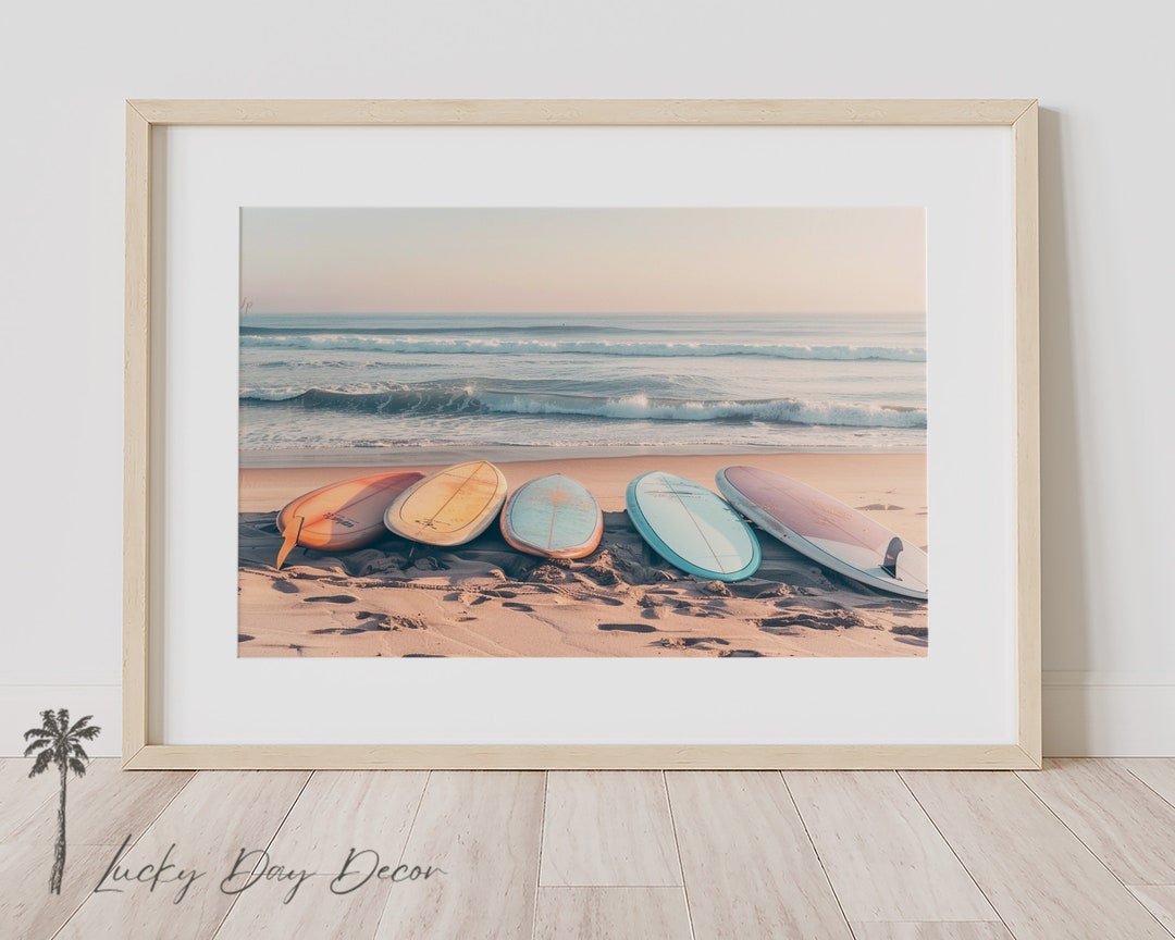 Surfboards in Sand - Ocean Beach Photography - Sun Sea Palms - Surfing ...