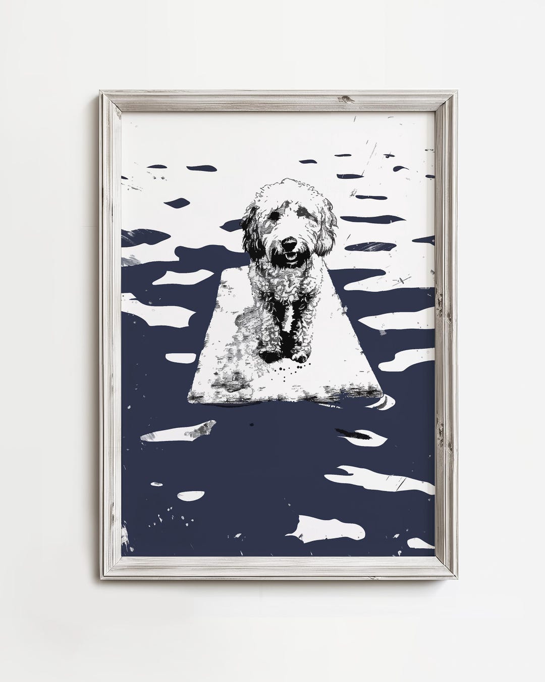 Golden Doodle Lake Float | Fun Coastal Dog Art | Summertime Beach ...