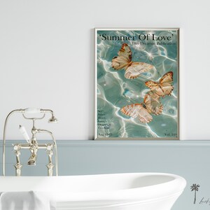 Summer of Love Vintage Magazine Cover Champagne Floating Butterflys ...