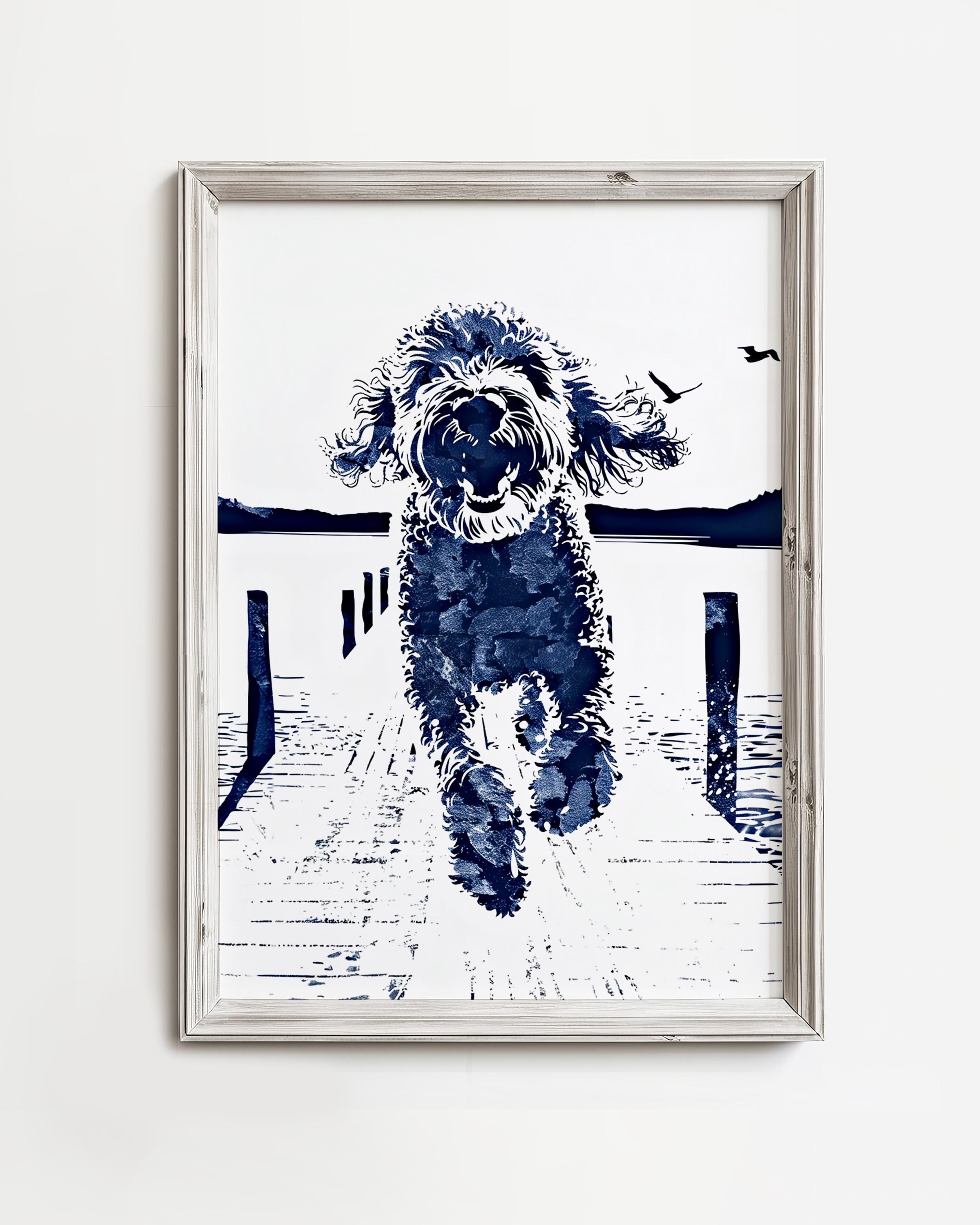 Doodle Dock Run | Water Dog Lake Art | Fun Happy Smiling Doodle | Lake ...