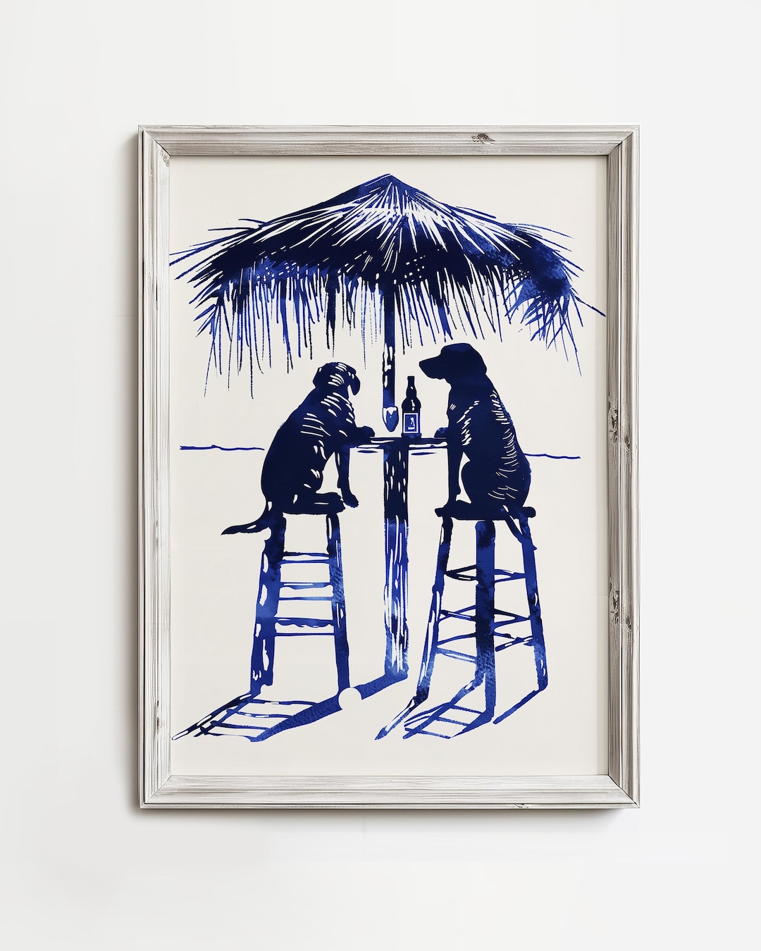 Tiki Bar Dogs | Sea Dog Life Art | Summer Beach Home Decor | Simple ...