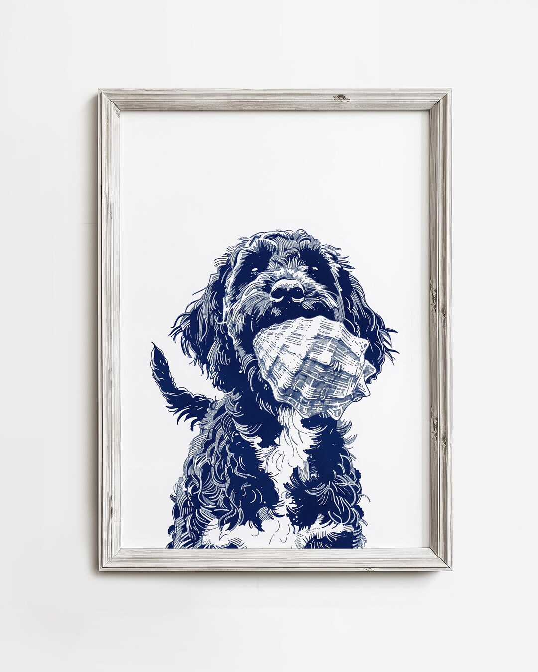 Doodle Finds Seashell | Cute Coastal Dogs | Summer Beach Home Wall Art ...