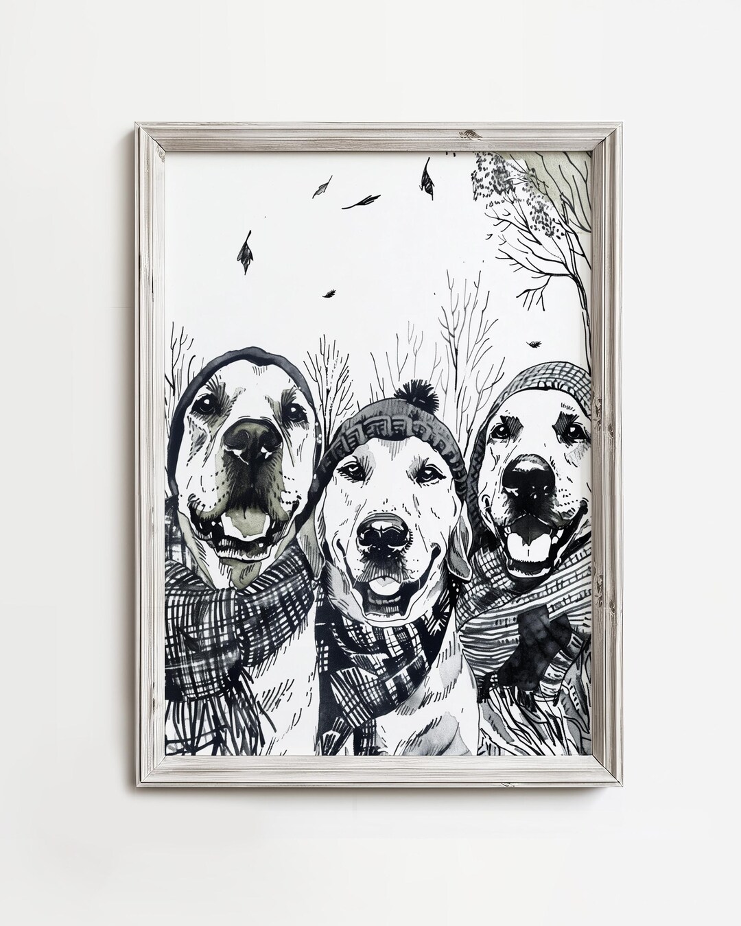 Bundled up Dogs | Whimsical Festive Fall Dog | Adorable Dog Lovers ...