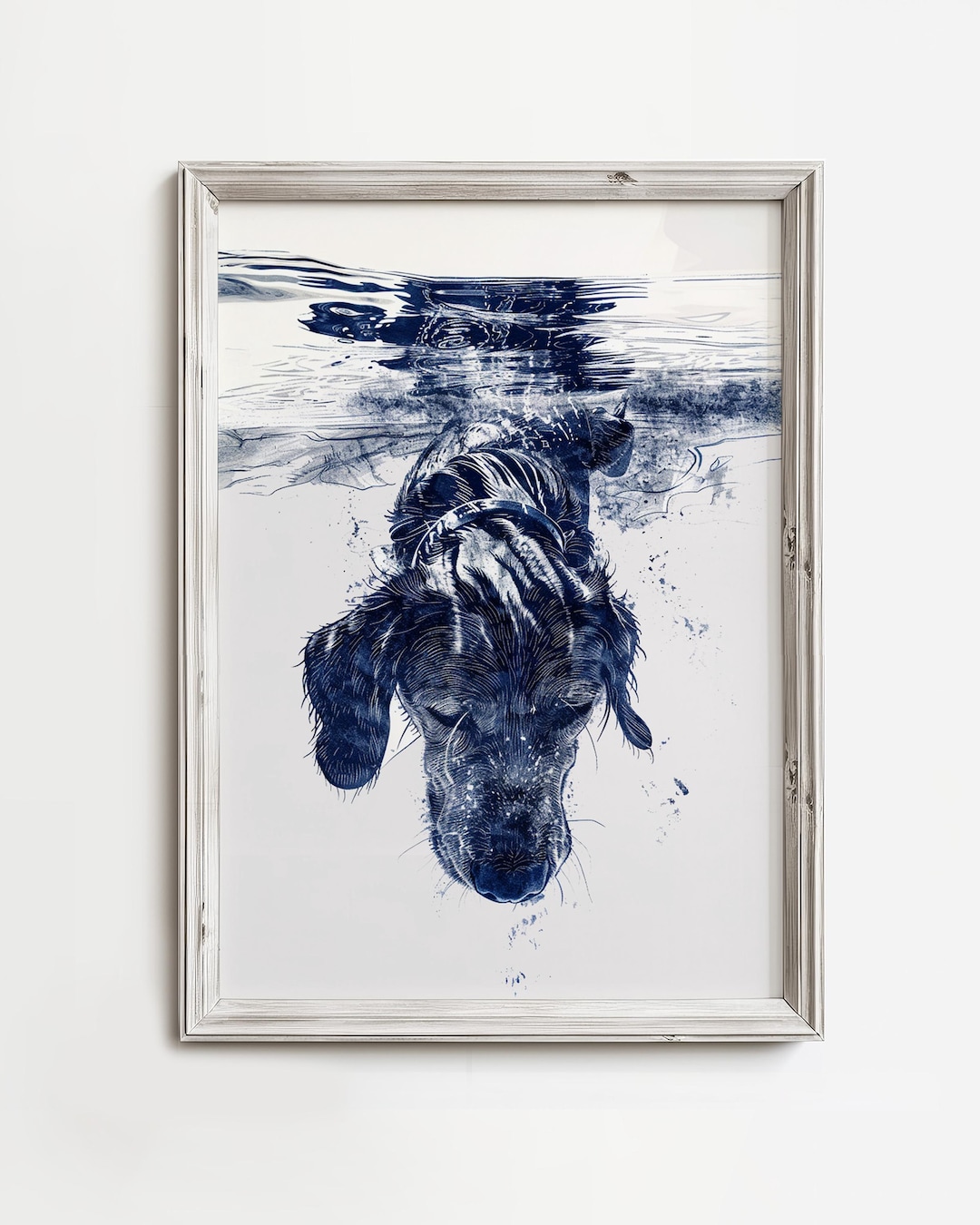 Puppy Diving in | Underwater Dog Sketch | Happy Swimming Summer Art ...