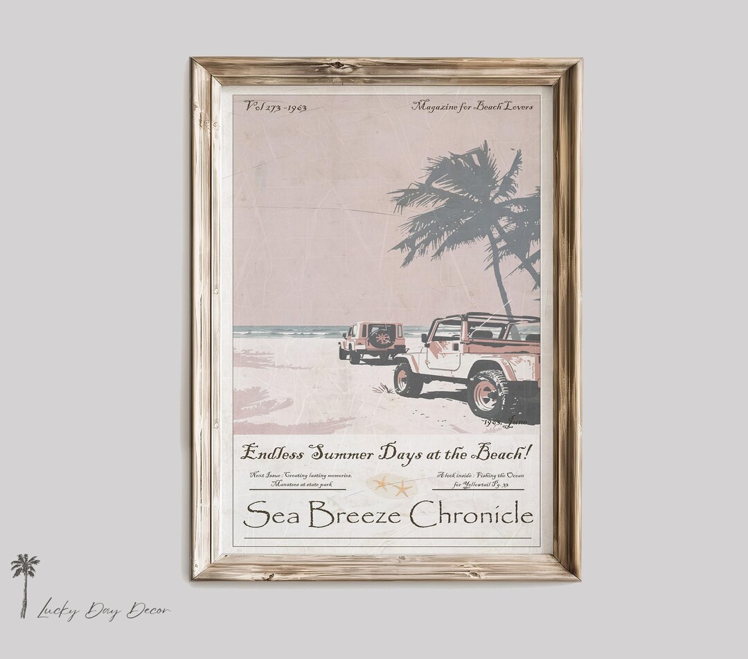 Buggy Beachside 1960's | Vintage Magazine Cover | Trendy Coastal Art ...