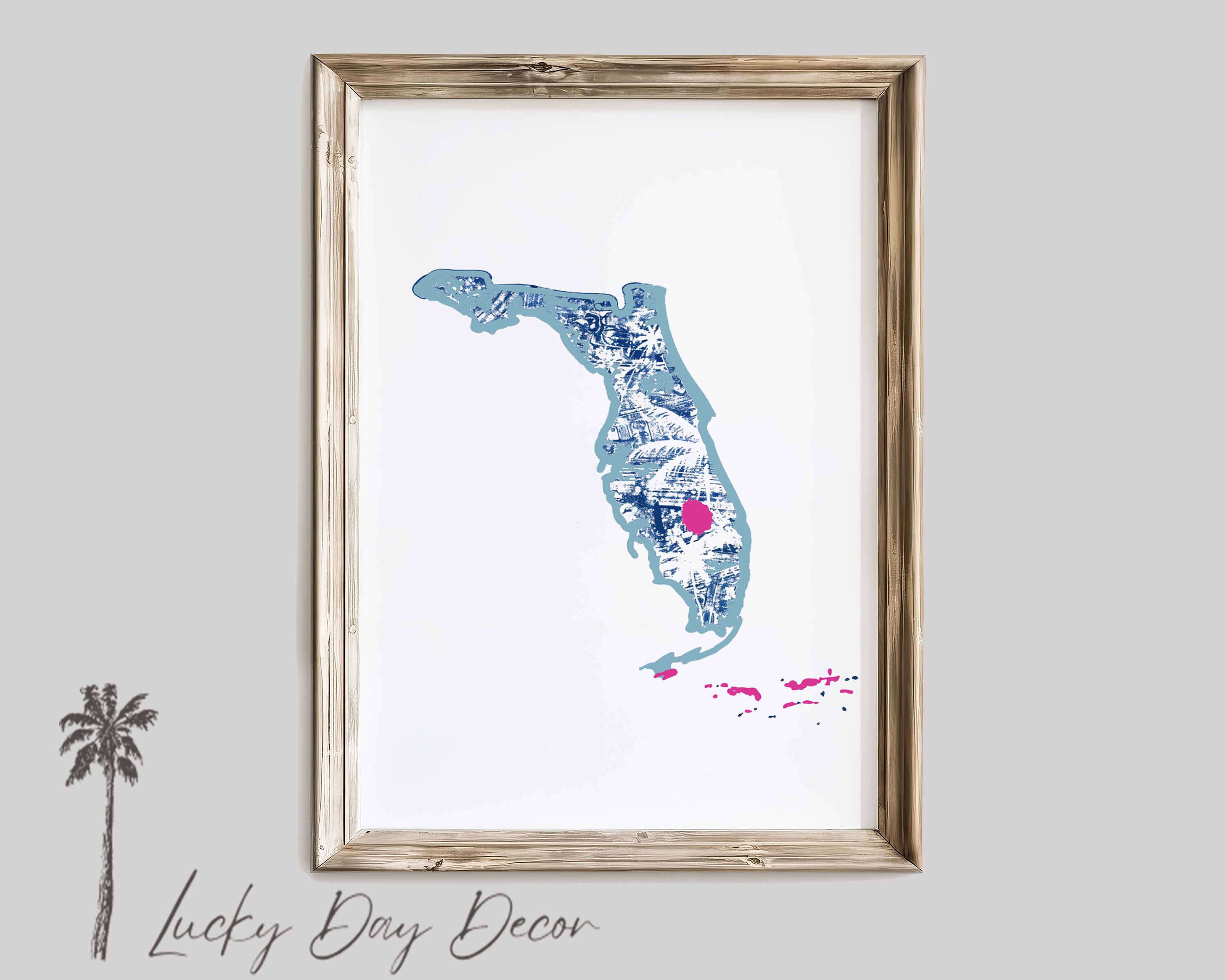 Beachy Florida Art Coastal Sketch Art Florida Ocean Wall Decor Prints ...
