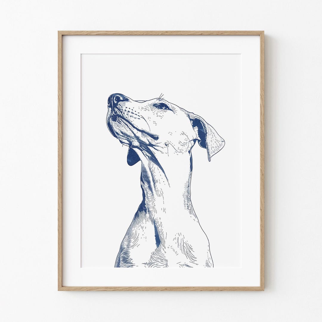 Pretty White Dog | Adorable Dog Sketch Artwork | Cute Home Wall Decor ...