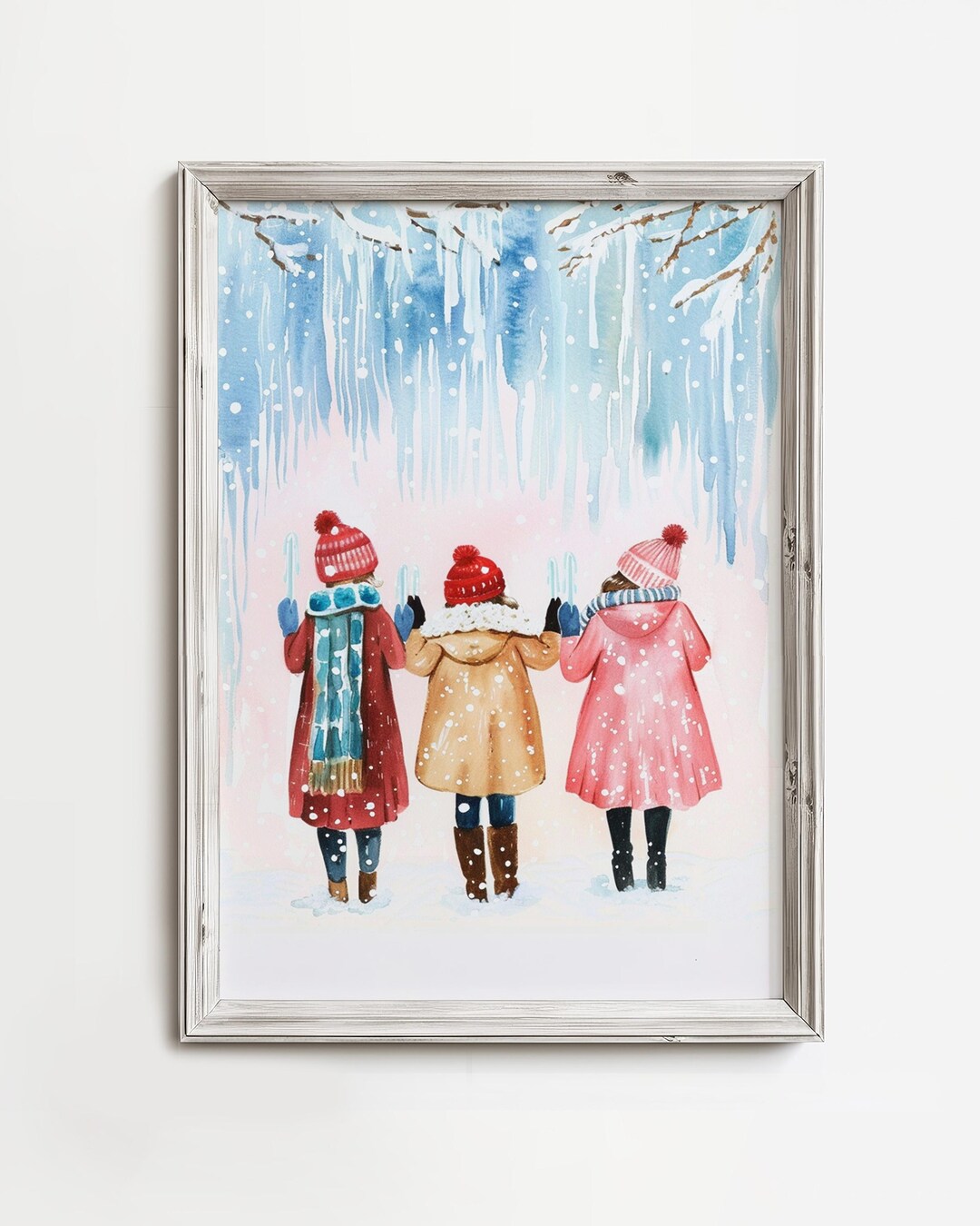 Vintage Winter Girl Painting - Pastel Pink Girly Art - Watercolor ...