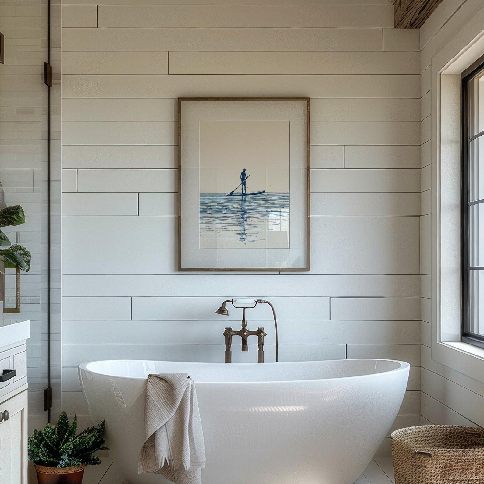 Paddleboarding on Sea | Coastal Ocean Sketch | Simplistic Beach Life ...